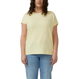 S.OLIVER CURVE Damen Kurzarmshirtgelb, Gr. 50, unifarben, Jersey, Obermaterial: 95% Viskose, 5% Elasthan, Shirts, Sommershirt mit Viskose/Stretch