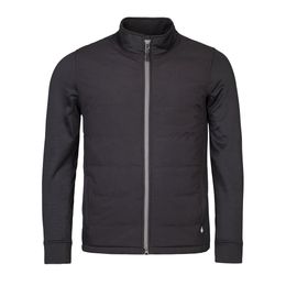 Heat Holders Schwarze Fleece gef&uuml;tterte Herrenjacke mit durchgehendem Rei&szlig;verschluss | W&auml;rmehalter | isolierter wasserdichter Mantel mit Taschen - Schwarz