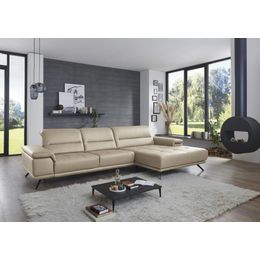 Ecksofa DIE PLANBAR, B:343cm T:193cmtorro pearl, Wohnzimmer, Sofas, "PN-EM19074, L-Form, Breite 343 cm", inkl. Sitztiefen- und Kopfteilverstellung