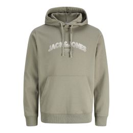 Jack & Jones JACK & JONES Herren Kapuzensweatshirt "JJAVERY SWEAT HOOD"vetiver, Gr. S, bedruckt, angeraute Sweatware, Obermaterial: 60% Baumwolle, 40% Polyester,