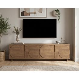 Lowboard Home Affaire, B:205cm H:58cm T:40cmmercure dekor holzstruktur, fronten in 3d, design, Holzwerkstoff, Wohnzimmer, Sideboards, "Zen, 205 cm