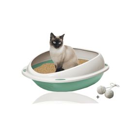 Rohrschneider Katzentoilette Shuttle rosa + Spielkugel 2er-Set