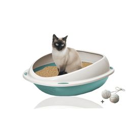 Rohrschneider Katzentoilette Shuttle rosa + Spielkugel 2er-Set