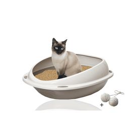 Rohrschneider Katzentoilette Shuttle rosa + Spielkugel 2er-Set