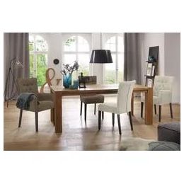 Esszimmerstuhl Home Affaire "Queen", braun (braun, wenge), B:46cm H:93cm T:64cm, Polyester, St&uuml;hle, Esszimmerstuhl, Polsterstuhl mit Knopfheftung, 2er, 4er oder 6er Set