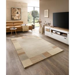 Wollteppich Theko, B:250cm H:19mm L:350cm, beige, Schurwolle, Wohnzimmer, Teppiche, "Fjell Geometrisch, handgekn&uuml;pft", reine Schurwolle, meliert, mit