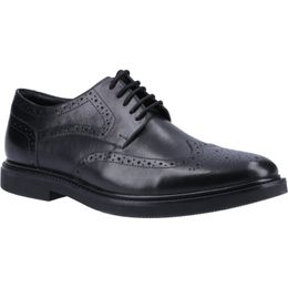 Hush Puppies Kingston Leder Herren Schwarze Brogues Schuhe