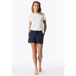 Schiesser Damen Pyjamahose "Mix + Relax", Gr. 44860, tiefblau, Single Jersey, Obermaterial: 95% Baumwolle, 5% Elasthan, Hosen, Cotton-Mix, Gummizug,