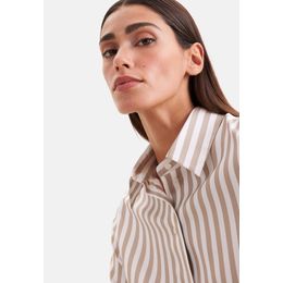 Seidensticker Damen Hemdblusebeige, Gr. 40, gestreift, 93% Polyester, 7% Elasthan, Blusen, 1/1 Kragen Gestreift