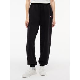 Tommy Jeans Damen Sweathose "TJW BADGE SWEATPANTS"schwarz, Gr. XL, unifarben, Sweatware, Obermaterial: 84% Baumwolle, 16% Polyester, Hosen,