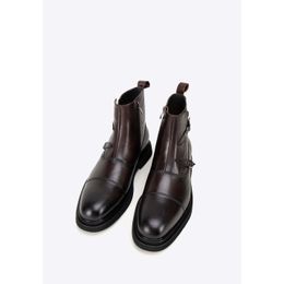 Wittchen Herren-Chelsea-Boots aus Leder mit Krokodilleder-Eins&auml;tzen, Braun