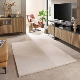 Wollteppich Theko, B:140cm H:21mm L:200cmbeige, Schurwolle, Wohnzimmer, Teppiche, "Skylight Uni, handgekn&uuml;pft", reine Schurwolle, Unifarben,