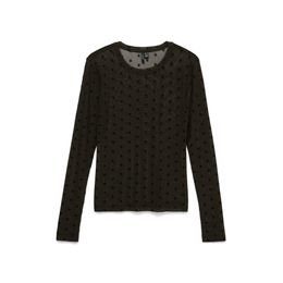 V&eacute;ro Moda VERO MODA Damen Langarmshirt "VMLOVA LS MESH TOP JRS NOOS"chocolate torte aop:dot flock, Gr. M, bedruckt, Jersey, Obermaterial: 90% Polyester, 10%