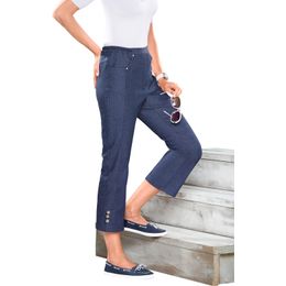 Damen 7/8-Jeans mit Zierriegel am Abschluss blue-stone-washed, Gr&ouml;&szlig;e 46