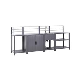 Beliani 4er-Set Gartenk&uuml;che VIGGIANO in Grau | Gr.: onesize