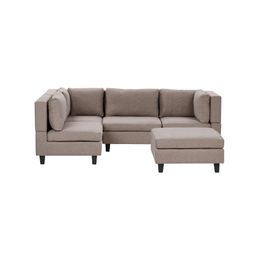 Beliani 5-tlg Modulsofa UNSTAD in Braun/Schwarz rechtsseitig | Gr.: onesize
