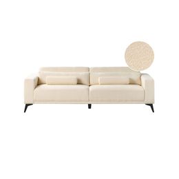 Beliani 3-Sitzer Sofa ANGE in Wei&szlig;/Schwarz - (W) 214 x (H) 68 x (L) 84 cm | Gr.: onesize