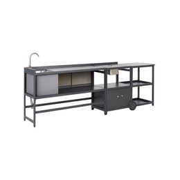 Beliani 3-tlg Gartenk&uuml;che ORTISEI in Grau | Gr.: onesize