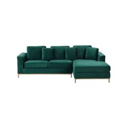 Beliani Ecksofa OSLO in Gr&uuml;n - (W) 270 x (H) 64 x (L) 151 cm linksseitig | Gr.: onesize