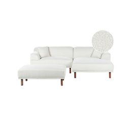 Beliani 2-tlg Ecksofa HOLT in Wei&szlig;/Braun linksseitig | Gr.: onesize