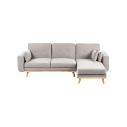 Beliani Ecksofa KAARINA in Grau/Braun - (W) 260 x (H) 87 x (L) 152 cm linksseitig | Gr.: onesize