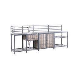 Beliani 4er-Set Gartenk&uuml;che MIRADOR in Grau/Beige | Gr.: onesize