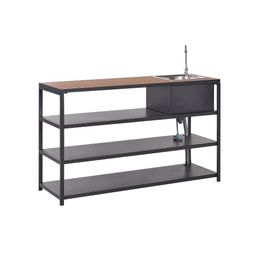 Beliani Gartenk&uuml;che AVETRANA in Schwarz/Braun - (W) 159 x (H) 116 x (L) 50 cm | Gr.: onesize