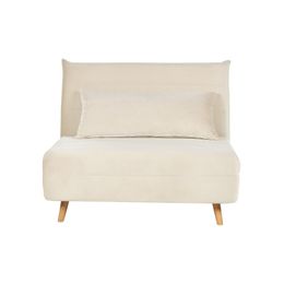 Beliani Schlafsofa SETTEN in Wei&szlig;/Braun - (W) 104 x (H) 82 x (L) 90 cm | Gr.: onesize