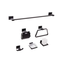 Beliani 6-tlg Badaccessoires Set RIOHACHA in Schwarz | Gr.: onesize