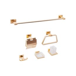 Beliani 6-tlg Badaccessoires Set RIOHACHA in Gold | Gr.: onesize