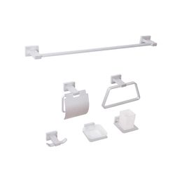Beliani 6-tlg Badaccessoires Set RIOHACHA in Silber | Gr.: onesize
