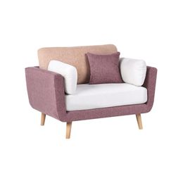 Beliani Sessel BOLGA in Rosa/Wei&szlig; - (W) 119 x (H) 89 x (L) 83 cm | Gr.: onesize