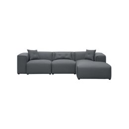 Beliani Ecksofa DOLVA in Grau/Schwarz - (W) 294 x (H) 72 x (L) 170 cm linksseitig | Gr.: onesize