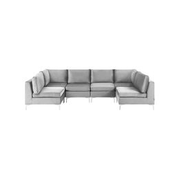 Beliani Modulsofa EVJA in Grau - (W) 300 x (H) 84 x (L) 150 cm | Gr.: onesize