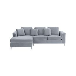 Beliani Ecksofa OSLO in Grau - (W) 270 x (H) 64 x (L) 151 cm rechtsseitig | Gr.: onesize