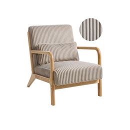 Beliani Sessel SORSELE in Beige/Braun - (W) 64 x (H) 77 x (L) 82 cm | Gr.: onesize