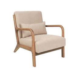 Beliani Sessel SKOVDE in Beige/Braun - (W) 65 x (H) 78 x (L) 80 cm | Gr.: onesize