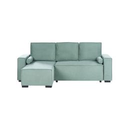 Beliani Schlafsofa EDANE in Gr&uuml;n/Schwarz - (W) 232 x (H) 94 x (L) 150 cm rechtsseitig | Gr.: onesize