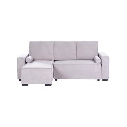 Beliani Schlafsofa EDANE in Grau/Schwarz - (W) 232 x (H) 94 x (L) 150 cm rechtsseitig | Gr.: onesize