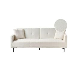Beliani Schlafsofa LUCAN in Wei&szlig;/Schwarz - (W) 191 x (H) 75 x (L) 91 cm | Gr.: onesize