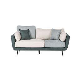 Beliani 3-Sitzer Sofa BOLGA in Gr&uuml;n/Wei&szlig;/Schwarz - (W) 185 x (H) 89 x (L) 83 cm | Gr.: onesize