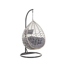 Beliani H&auml;ngesessel ARSITA in Grau/Schwarz - (W) 97 x (H) 199 x (L) 97 cm | Gr.: onesize