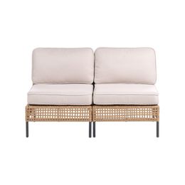 Beliani 2-tlg Gartensofa OMEGANA in Beige/Schwarz | Gr.: onesize