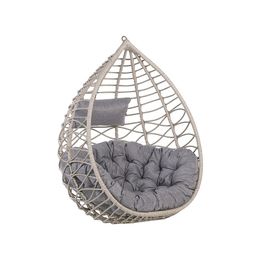Beliani H&auml;ngesessel ARSITA in Grau/Beige - (W) 92 x (H) 121 x (L) 70 cm | Gr.: onesize