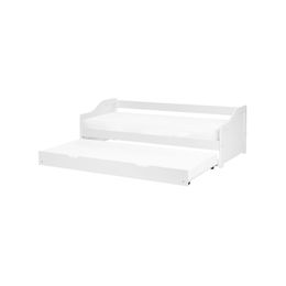 Beliani Tagesbett LUNERAY in Wei&szlig; - (W) 96 x (H) 65 x (L) 206 cm | Gr.: onesize
