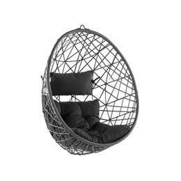 Beliani H&auml;ngesessel ALATRI in Schwarz/Grau - (W) 94 x (H) 108 x (L) 96 cm | Gr.: onesize