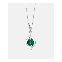 Diamant L'&eacute;ternel Halskette mit Anh&auml;nger aus 375 Wei&szlig;gold mit Smaragd | Gr.: onesize