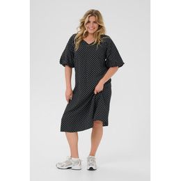 Kaffe curve Kleid KCgina A-shape in Black/Chalk dot | Gr.: 50