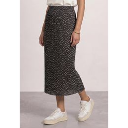 Street One Damen Meshrockschwarz coffee, Gr. 46, gepunktet, Stoff, 95% Polyester, 5% Elasthan, R&ouml;cke, mit Grafikmuster
