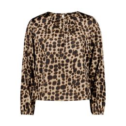Zero Satin-Bluse mit Print. in Beige/Brown | Gr.: 36